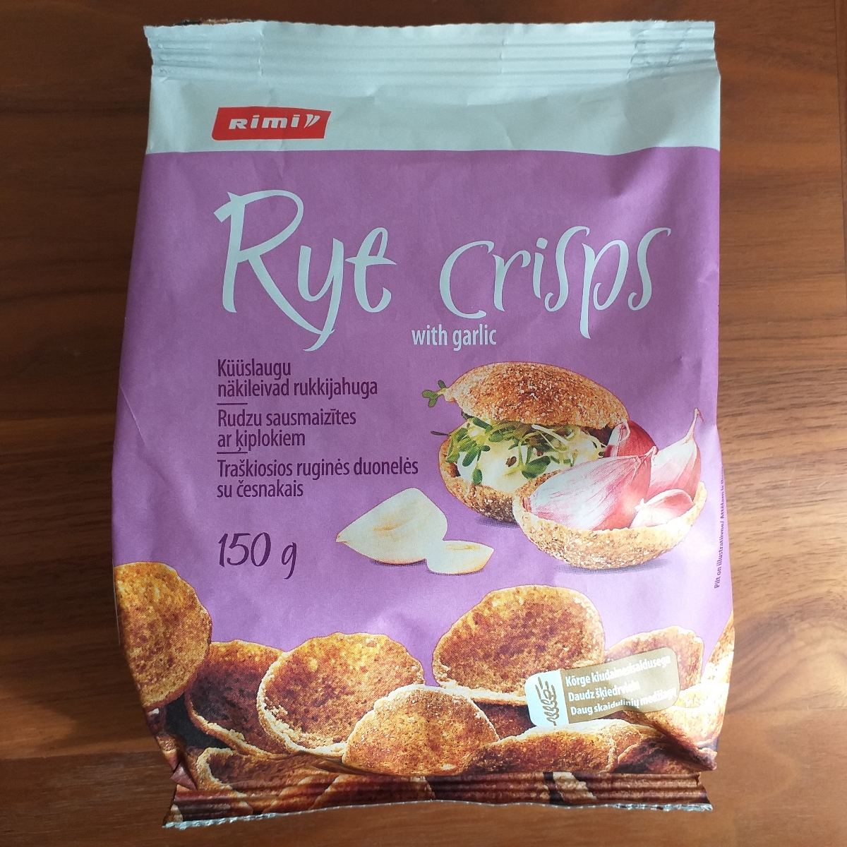 Rye Crisps with garlic from Rimi - Vegan Product Reviews & Ratings ...