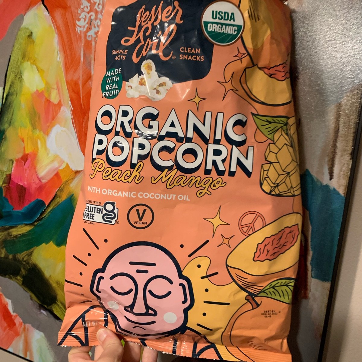 Organic Popcorn - Peach Mango from Lesser Evil Snacks - Vegan Product ...