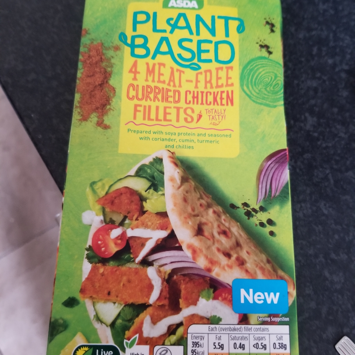 4 meat free curried chicken fillets from Asda Plant Based - Vegan ...