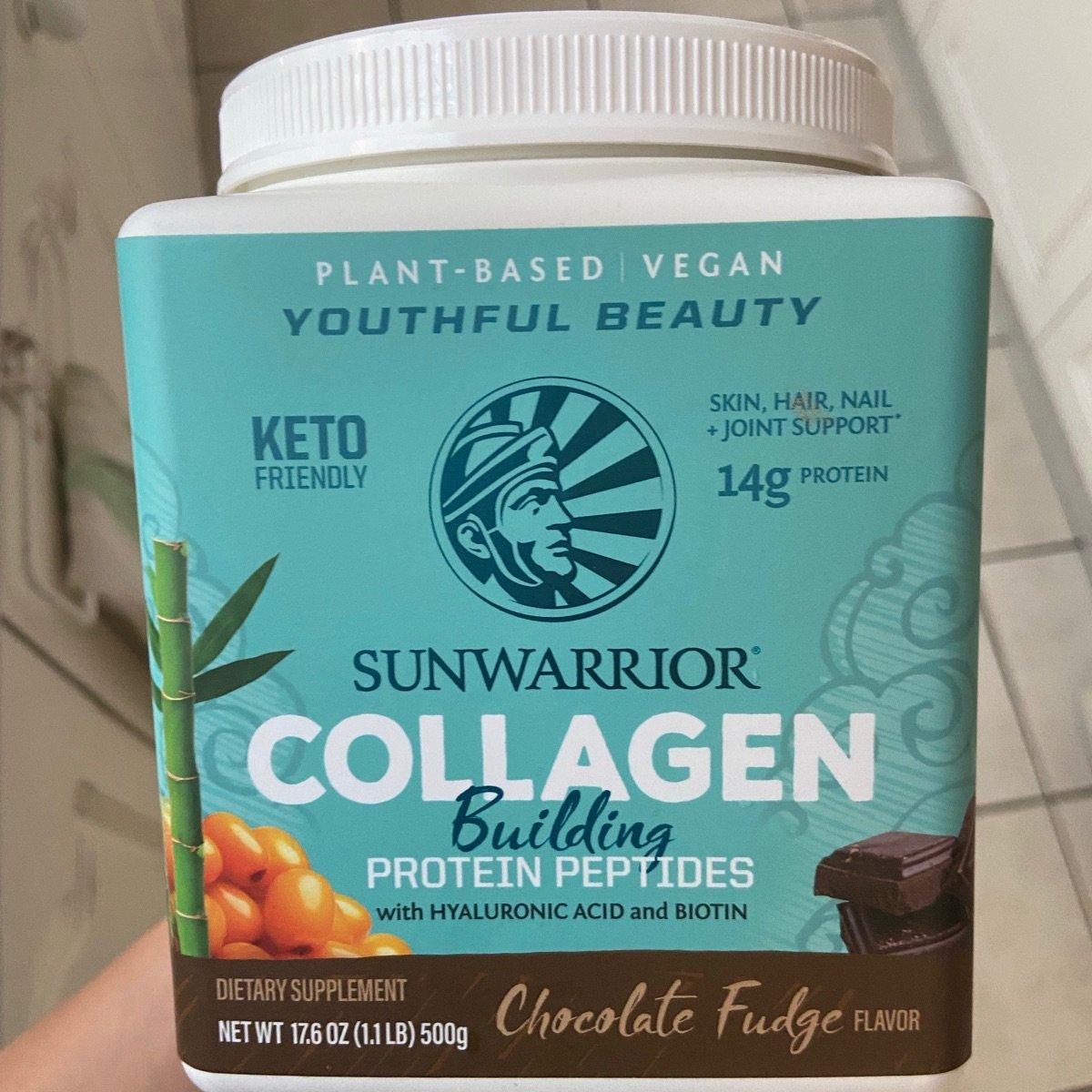 Collagen Building Protein Peptides, Chocolate Fudge from Sunwarrior ...