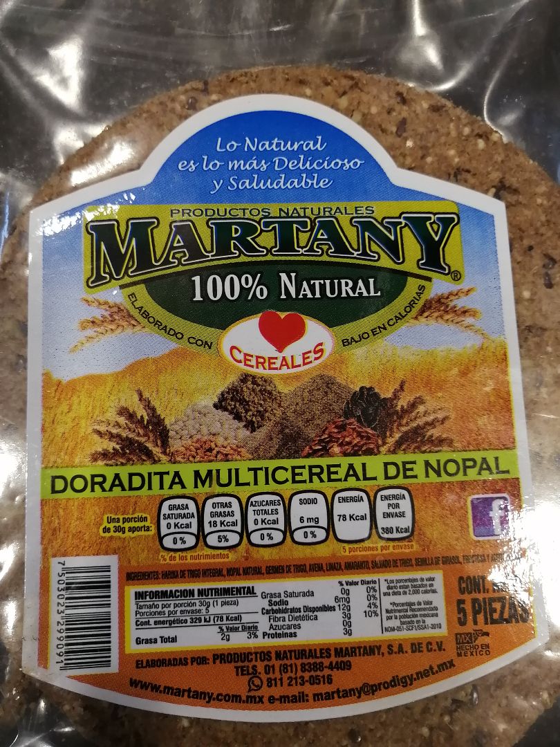 Doradita Multicereal De Nopal from Martany - Vegan Product Reviews ...