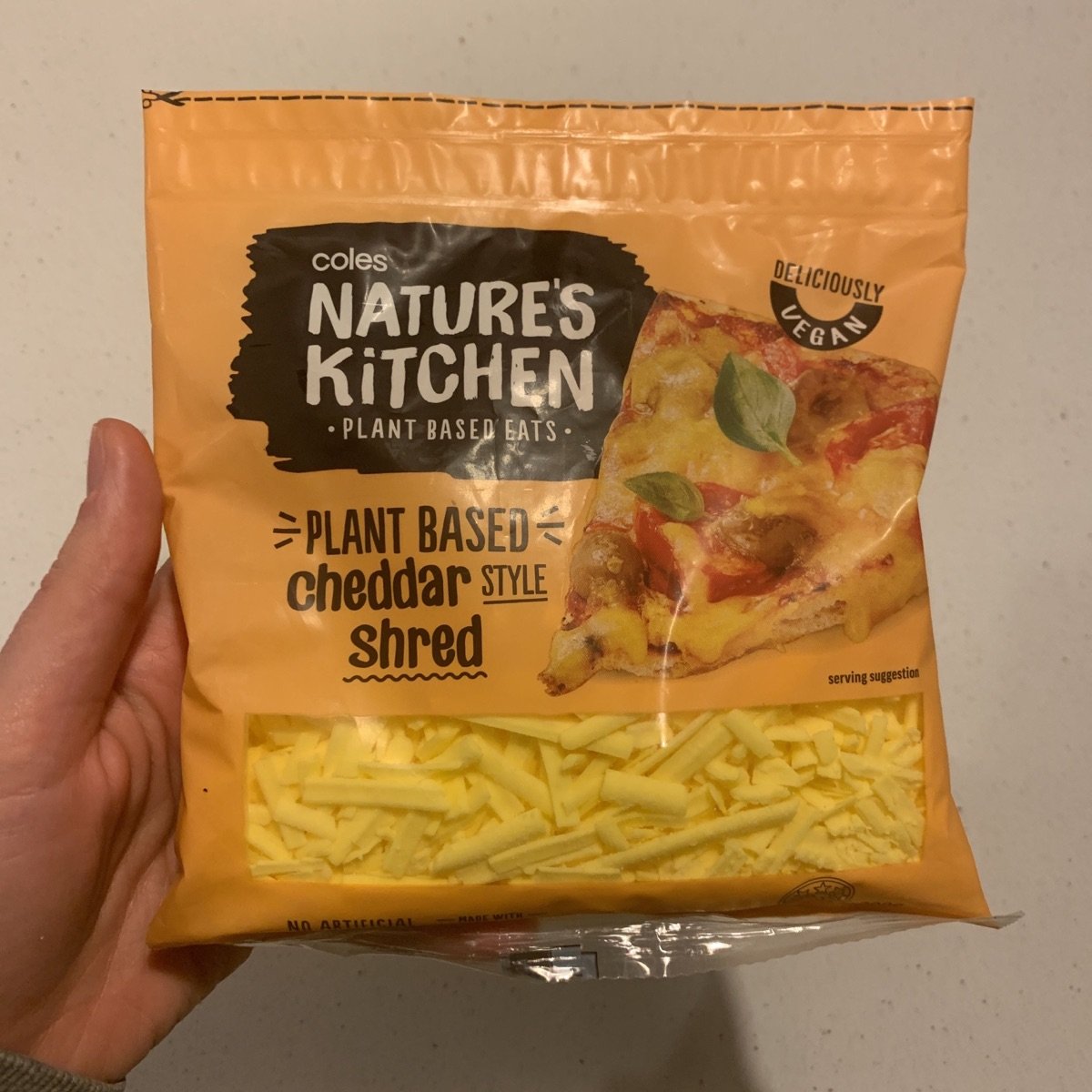 Plant based cheddar style shred from Coles Nature's Kitchen - Vegan ...
