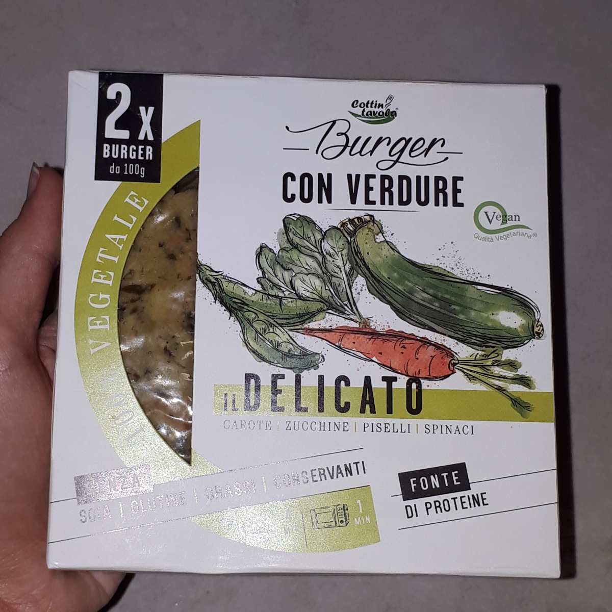 Burger Con Verdure Il Delicato from Cottintavola - Vegan Product ...