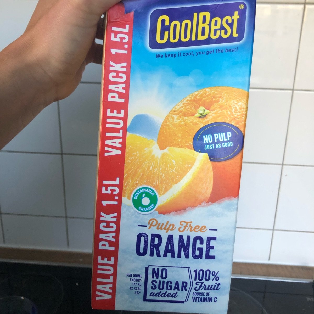 Pulp free orange juice from Coolbest - Vegan Product Reviews & Ratings ...