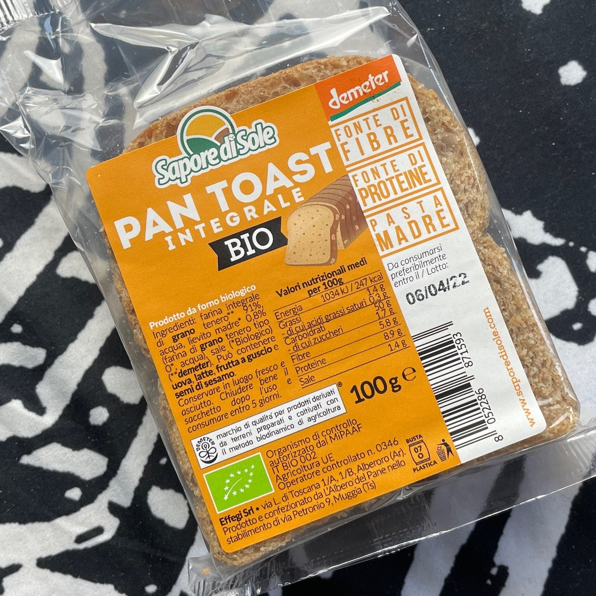 Pan toast integrale bio from Sapore di Sole - Vegan Product Reviews ...