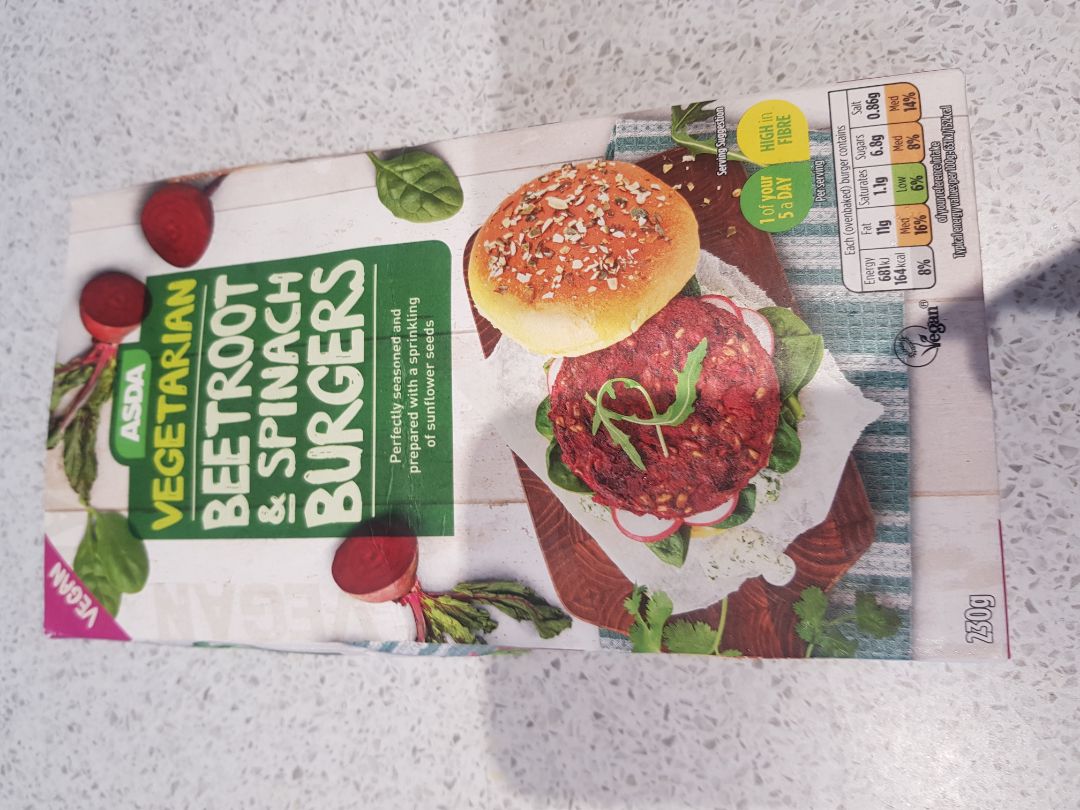 Beetroot And Spinach Burger from ASDA - Vegan Product Reviews & Ratings ...