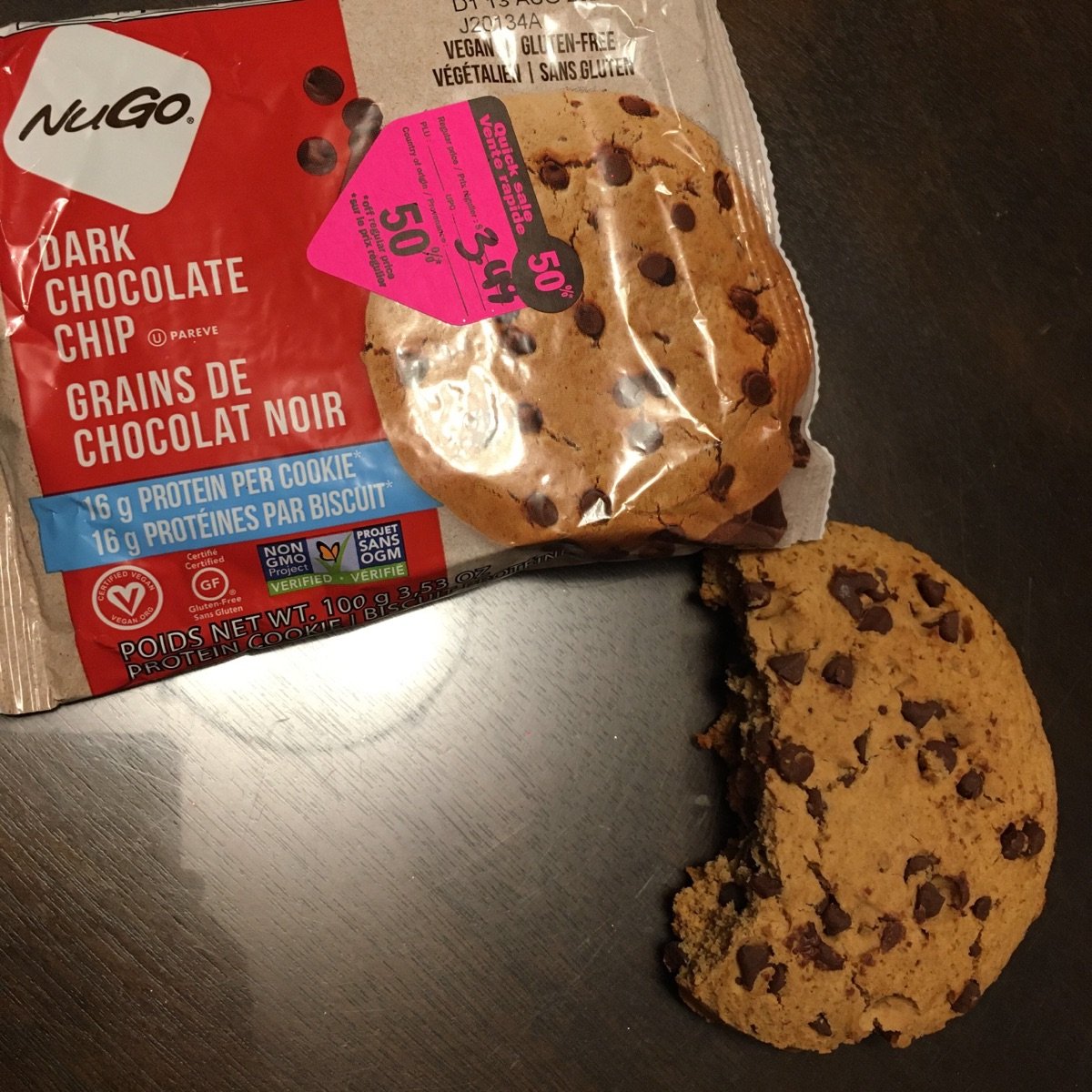 Dark Chocolate Chip Protein Cookie from NuGo - Vegan Product Reviews ...