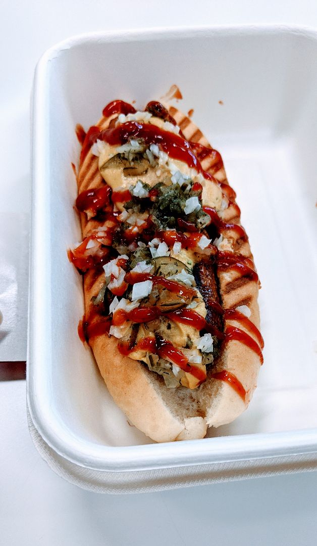 Beyond Sausage Hot Dog at Oasis Restaurant, Singapore - Vegan Dish ...