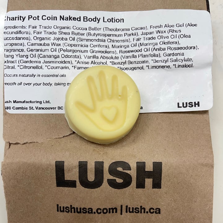 LUSH Fresh Handmade Cosmetics Charity Pot Coin Naked Body Lotion Review ...