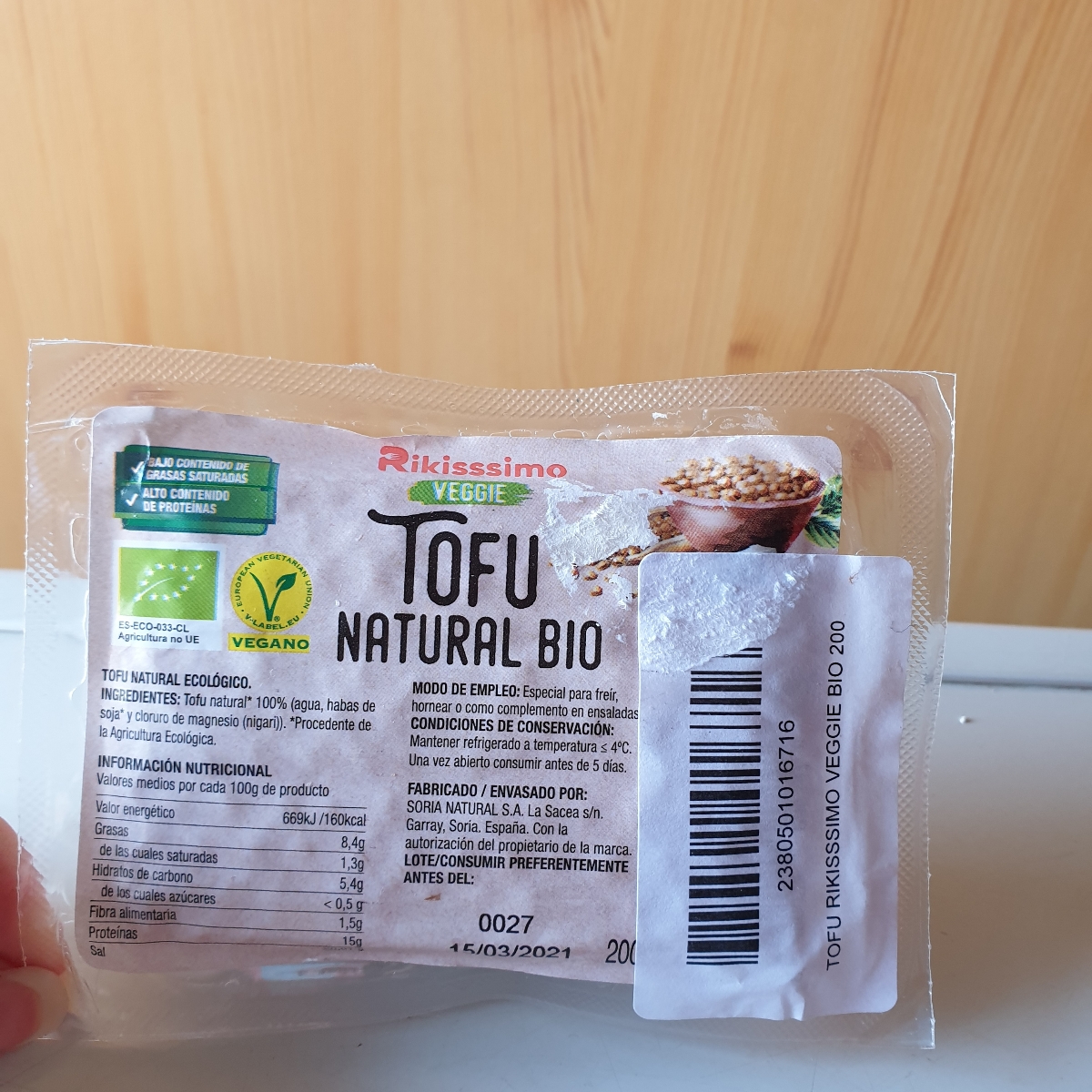 Tofu Natural Bio from Veggie - Vegan Product Reviews & Ratings | abillion