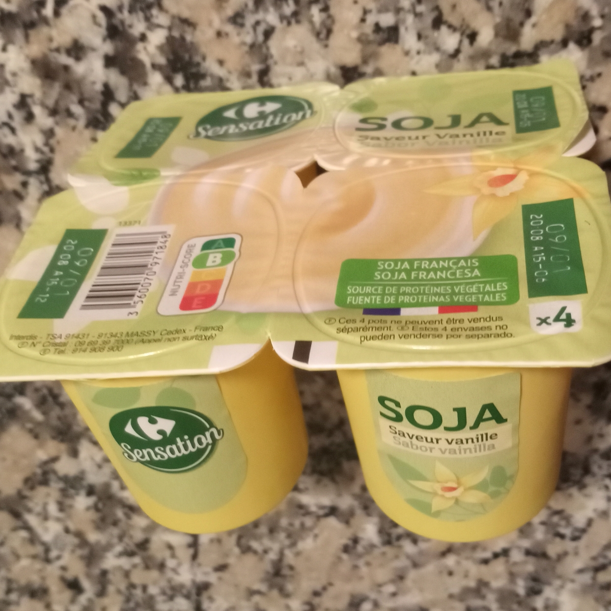 Postre de soja sabor vainilla from Carrefour Sensation - Vegan Product ...