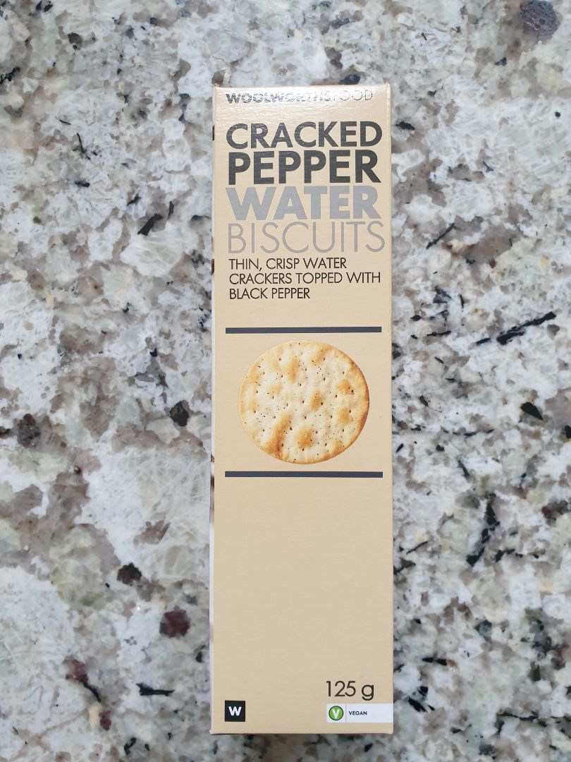 Cracked Pepper Water Biscuits from Woolworths Food - Vegan Product ...