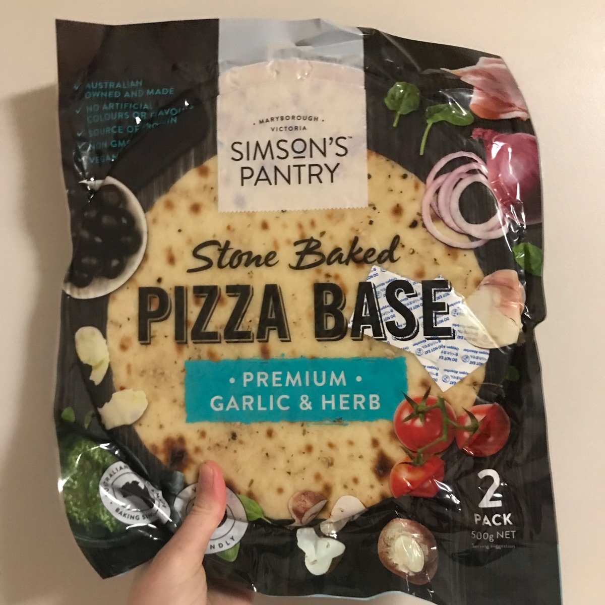 Stone Baked Pizza Base - Premium Garlic & Herb from Simsons pantry ...