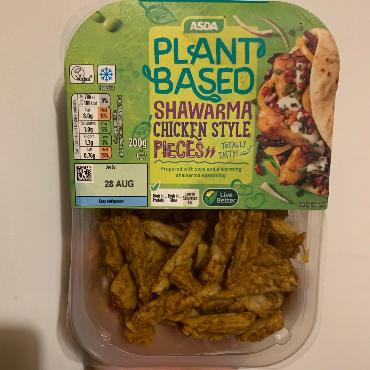 Plant based shawarma chicken style pieces from ASDA - Vegan Product ...
