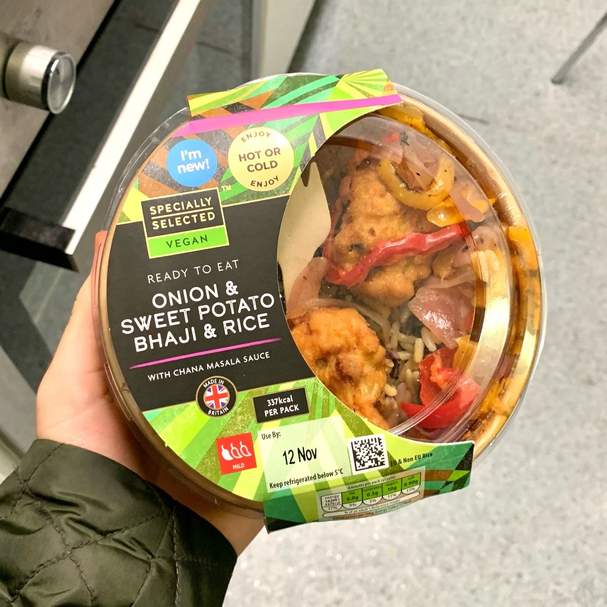 Onion & sweet potato bhaji & rice from ALDI - Vegan Product Reviews ...