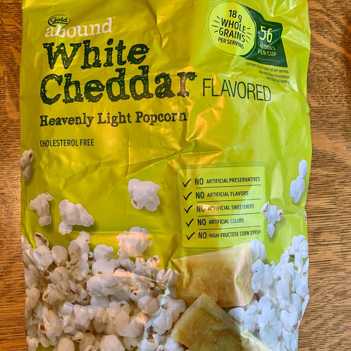 White Cheddar Flavored Popcorn from Gold Emblem Abound - Vegan Product ...