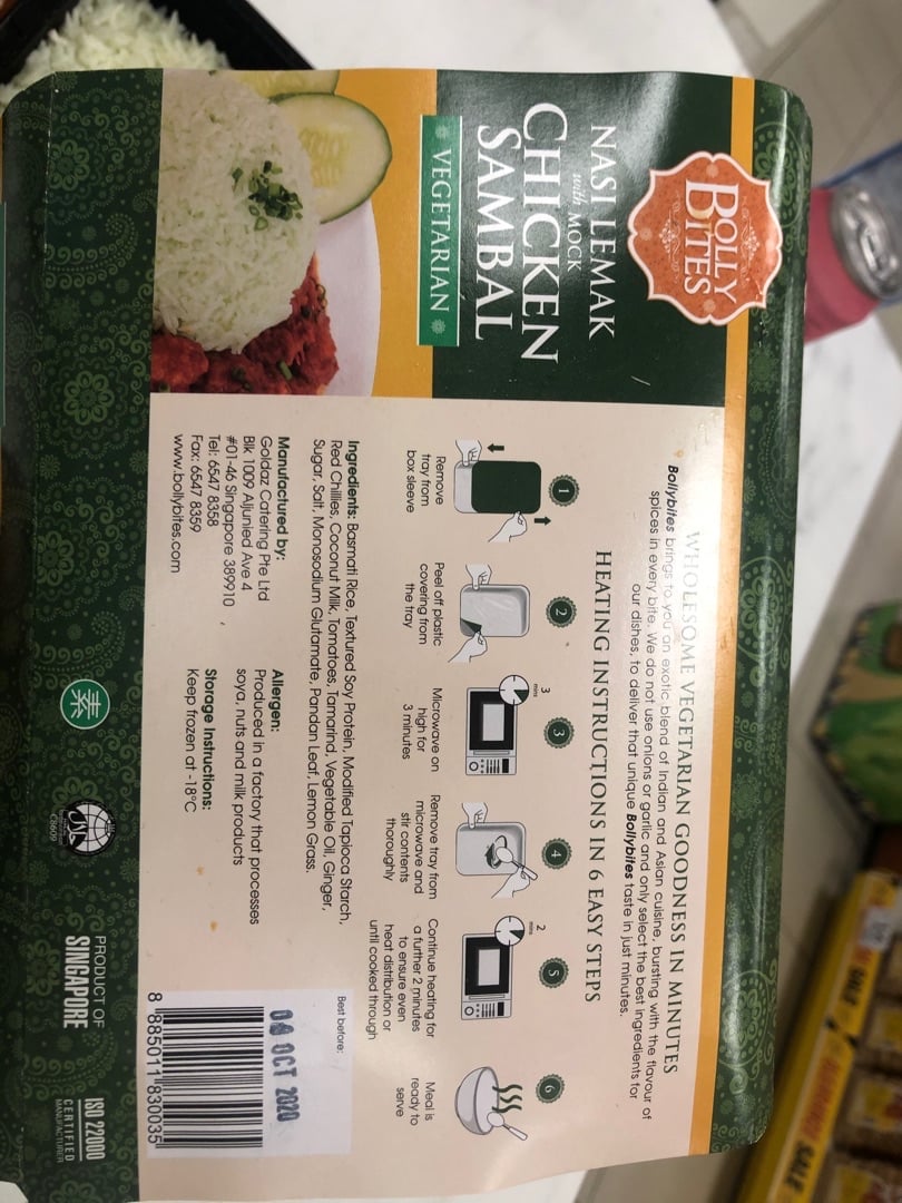 Nasi Lemak With Mock Chicken Sambal from Bolly Bites - Vegan Product ...