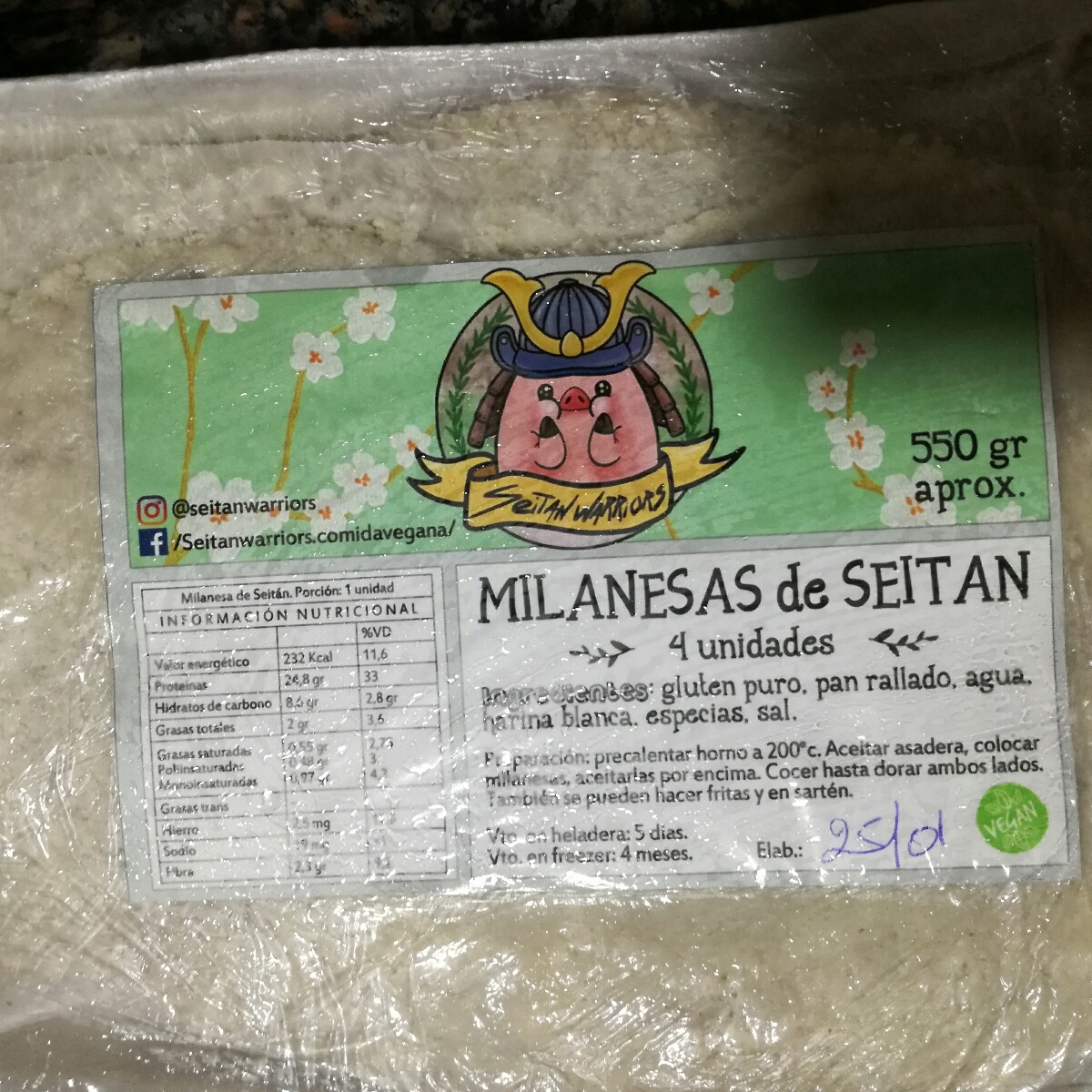 Milanesas de Seitan from Seitan warrior - Vegan Product Reviews ...