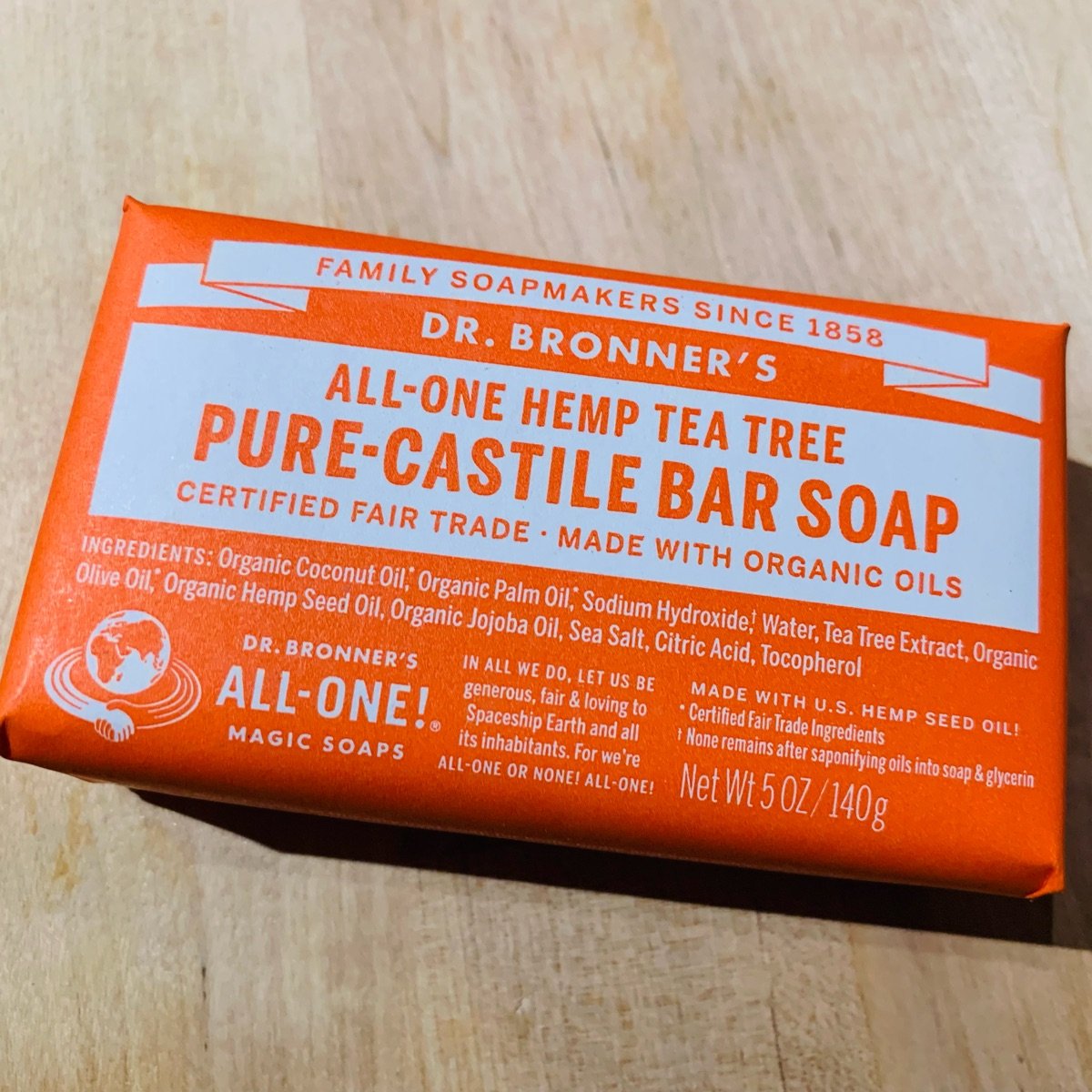 Tea Tree Pure Castile bar soap from Dr. Bronner's - Vegan Product ...