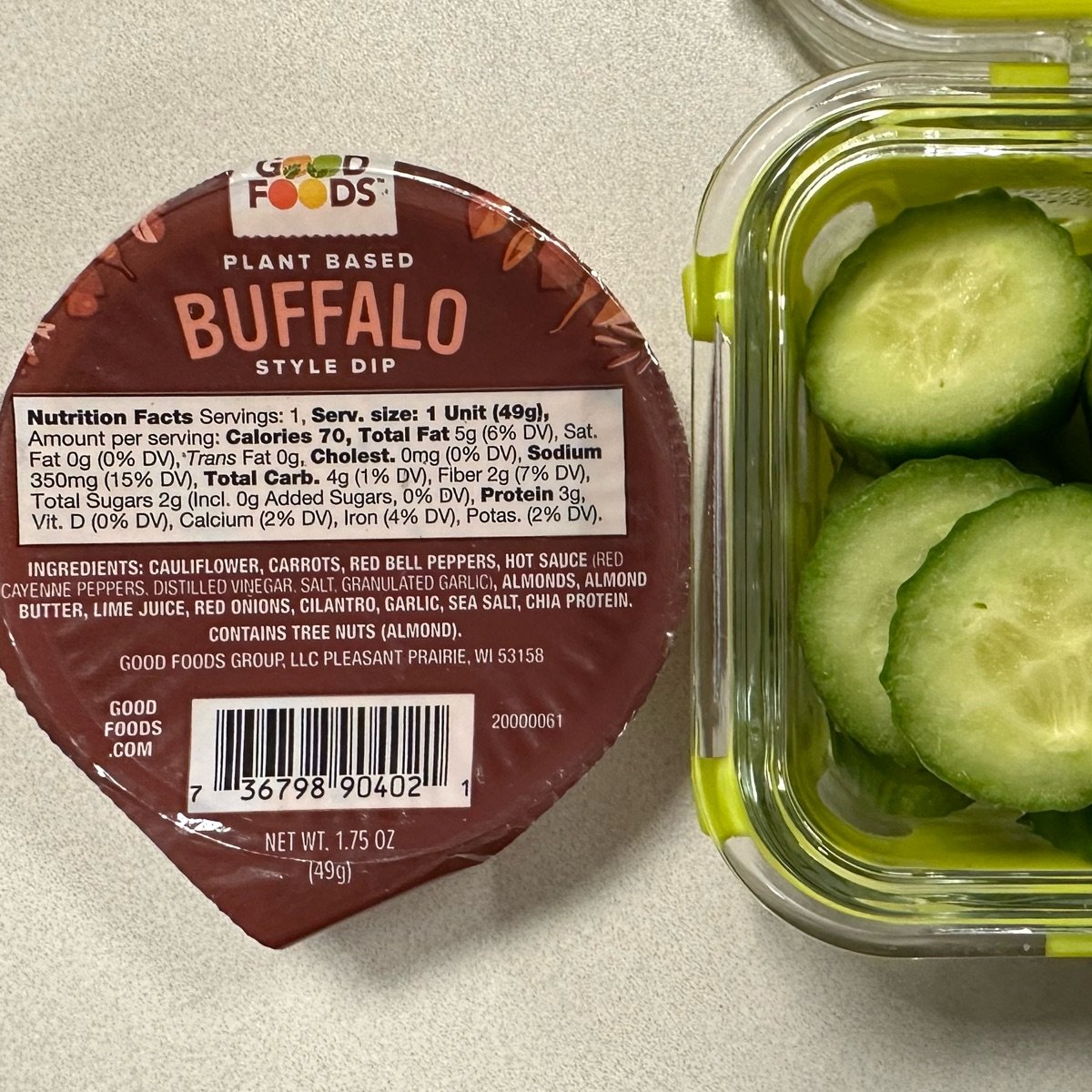 Plant Based Buffalo Style Dip Single Serve Packs from Good Foods ...