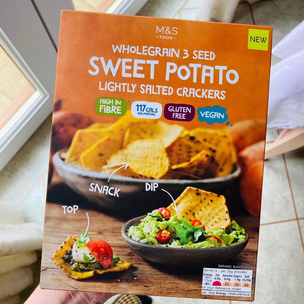 Wholegrain 3 Seed Sweet Potato Lightly Salted Crackers from Marks & Spencer Food (M&S) - Vegan ...