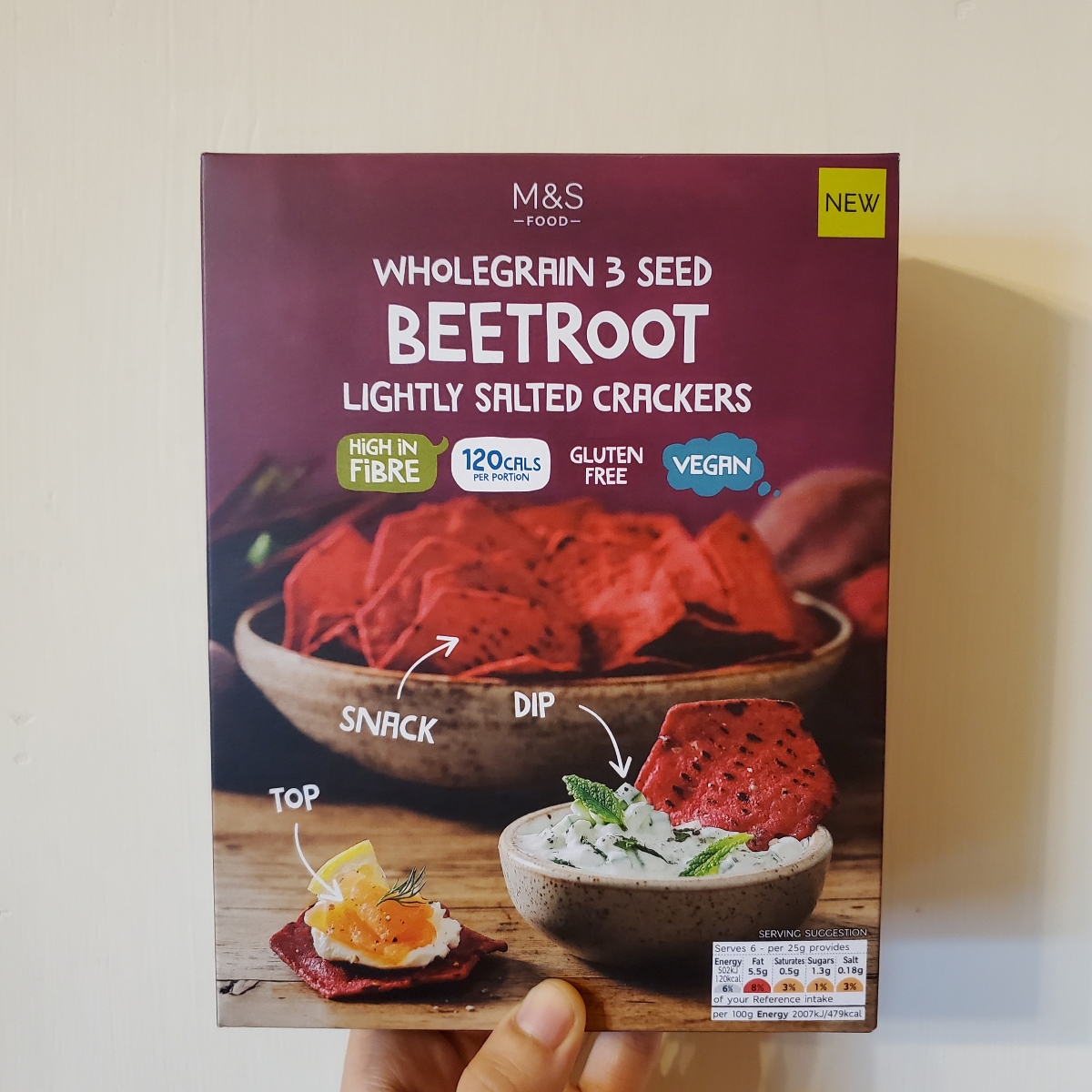 Wholegrain 3 Seed Beetroot Lightly Salted Crackers from Marks & Spencer ...