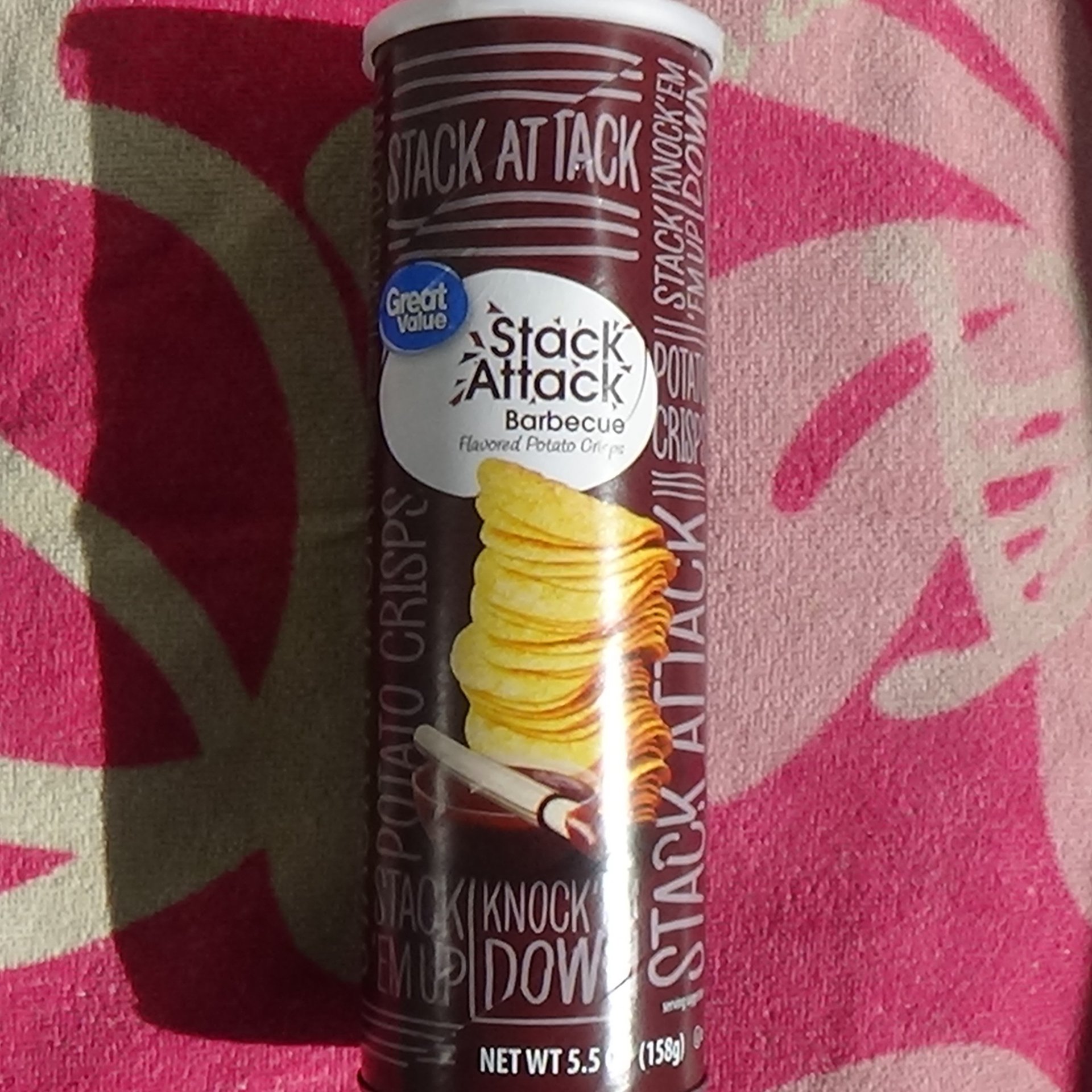 Stack Attack Barbecue Flavored Potato Crisps from Great Value - Vegan ...
