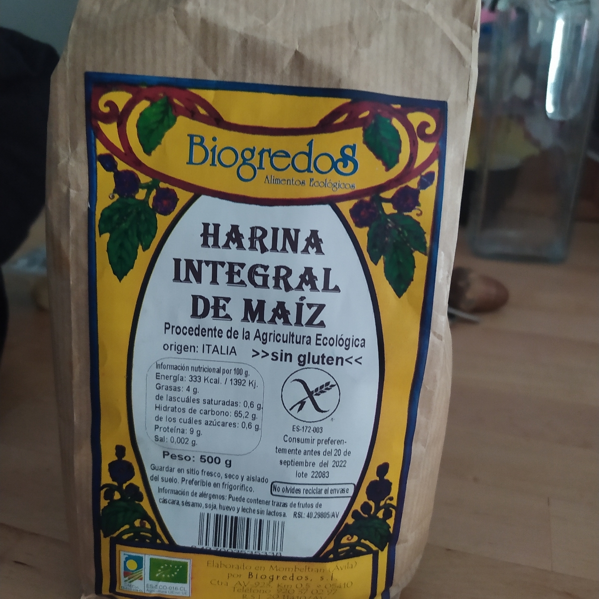 Harina integral de maíz from Biogredos - Vegan Product Reviews ...