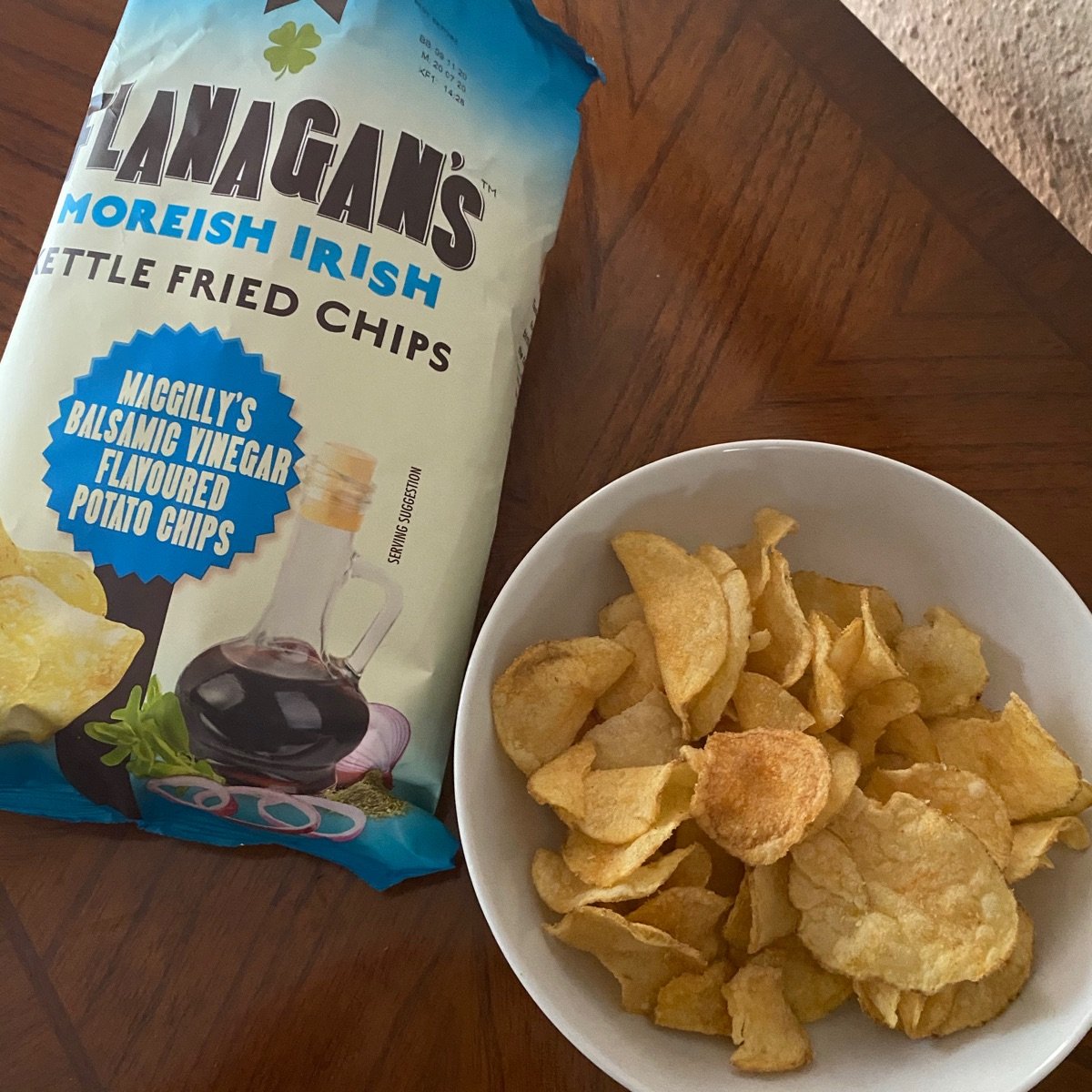 Balsamic vinegar flavor Kettle fried chips from Flanagans - Vegan ...