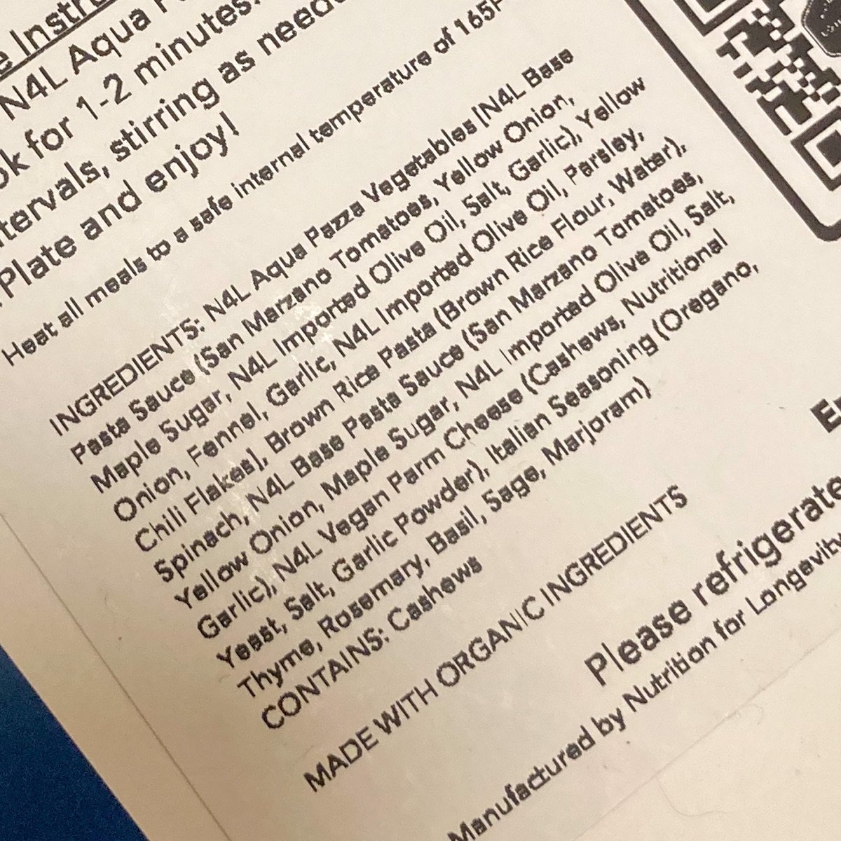 Sardinian Aqua Pazza Pasta from Nutrition For Longevity - Vegan Product ...