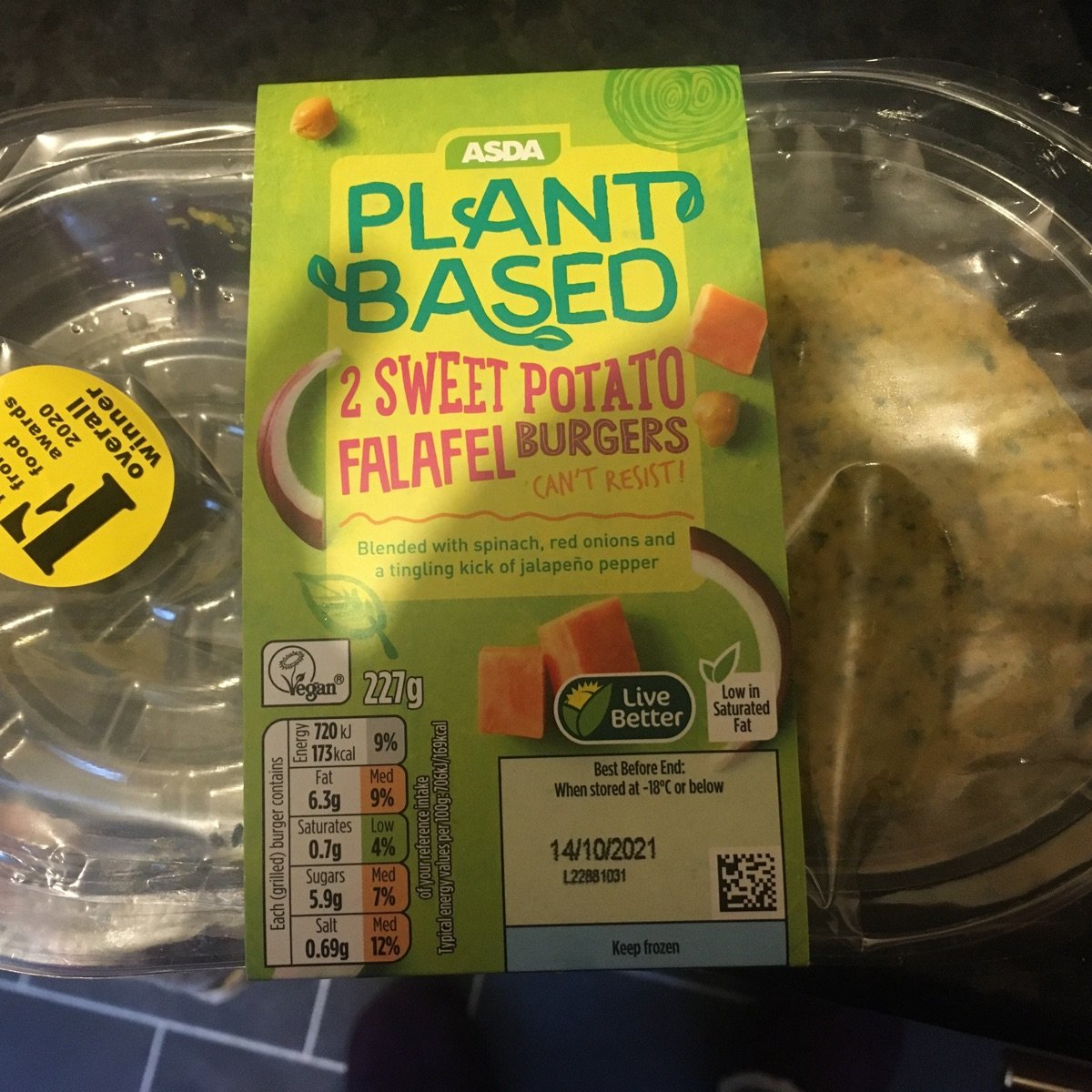 Sweet potato falafel burgers from ASDA - Vegan Product Reviews ...