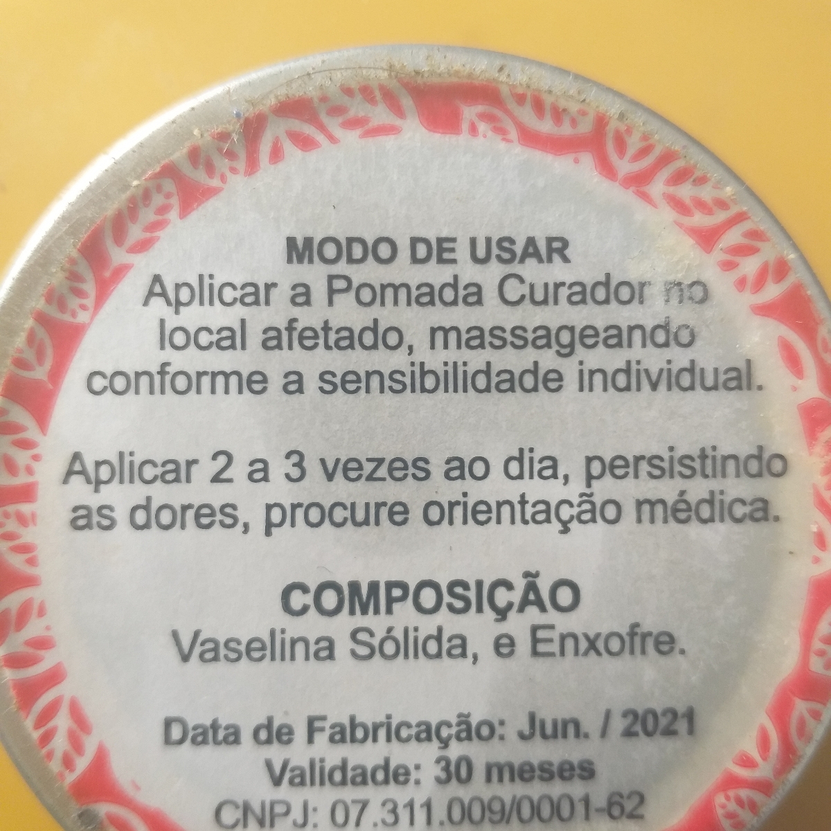Pomada Enxofre from Pomada curador - Vegan Product Reviews & Ratings ...