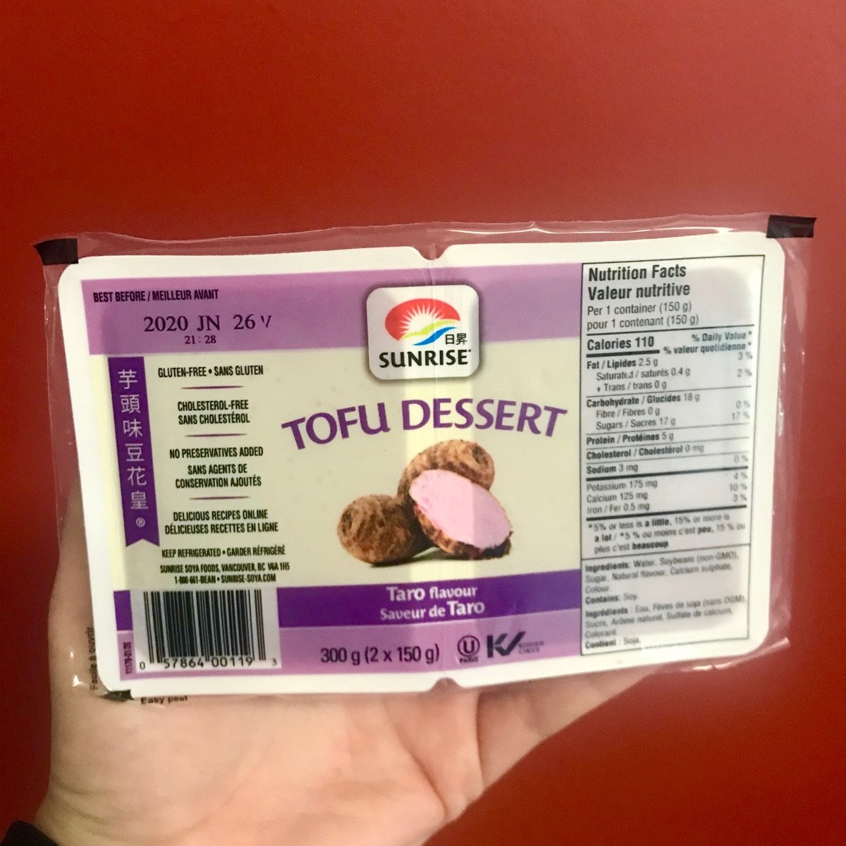 Sunrise Soya Foods Taro Flavour Tofu Dessert 评价 | abillion
