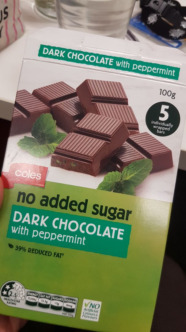 Dark chocolate with peppermint from Coles - Vegan Product Reviews ...