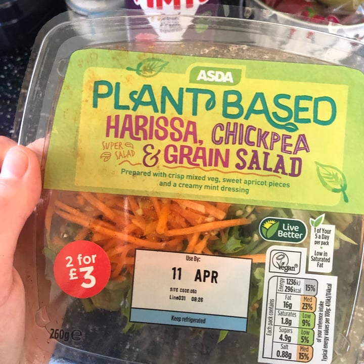 Asda Plant Based Harissa, chickpea and grain salad Review | abillion