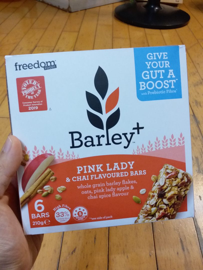 Barley+ Pink Lady and Chai Flavoured Bar from Freedom Foods - Vegan ...