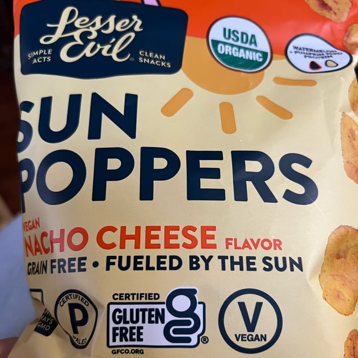 Lesser Evil Snacks Sun Poppers Vegan Nacho Cheese Review | abillion