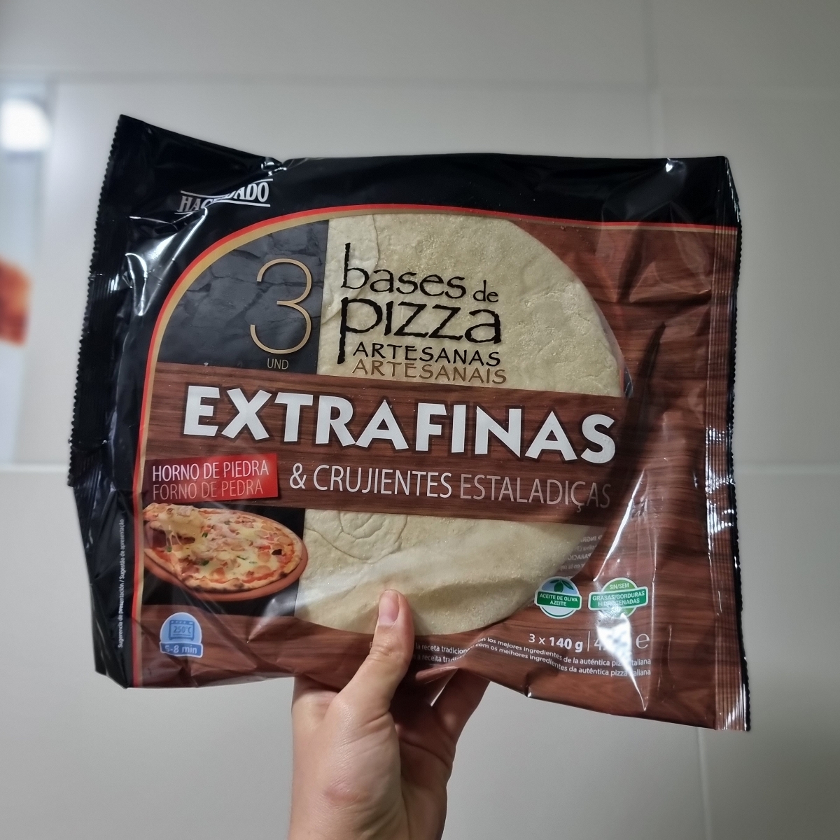 3 bases de pizza artesanas, extrafinas y crujientes from Hacendado ...