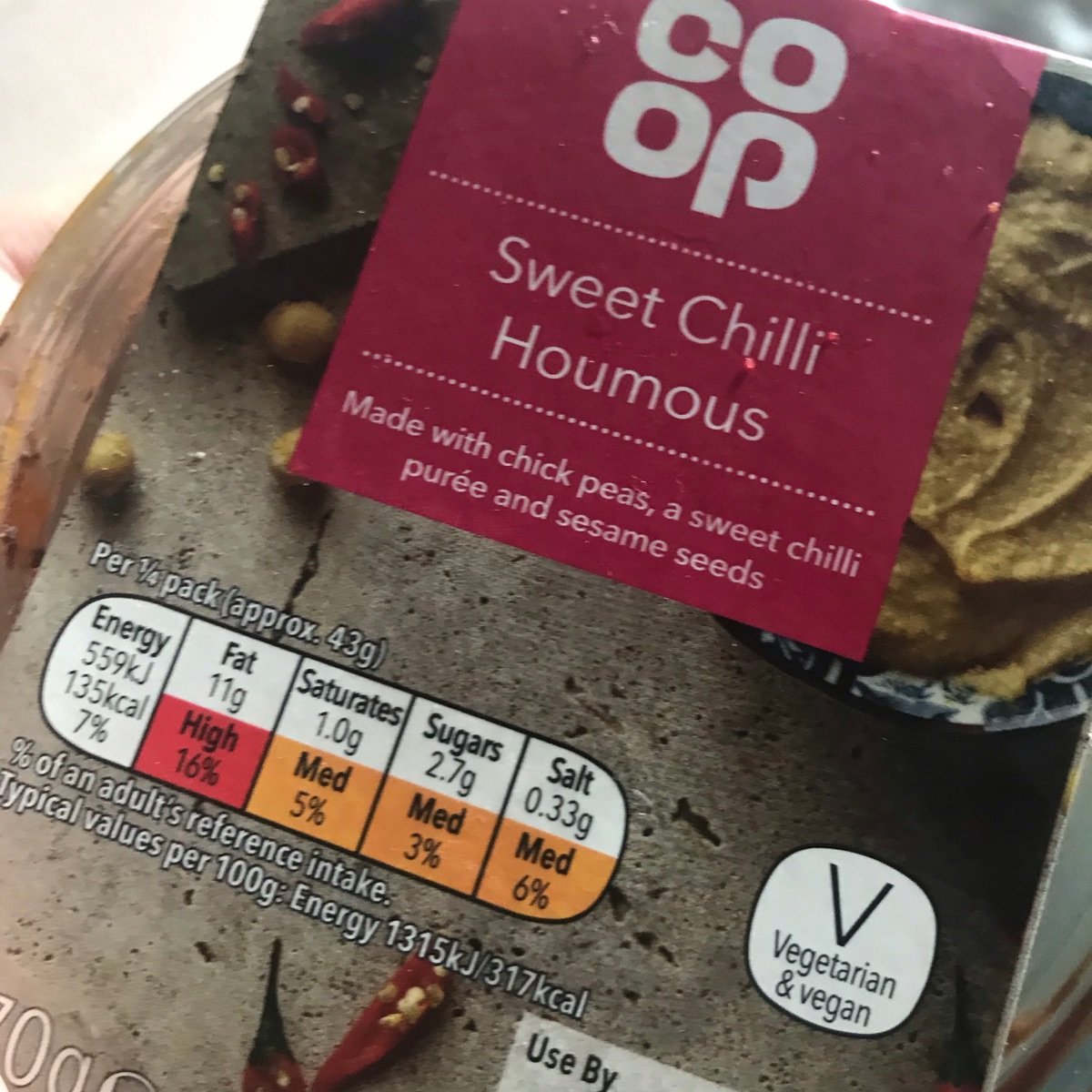 Sweet Chilli Houmous from Coop - Vegan Product Reviews & Ratings | abillion