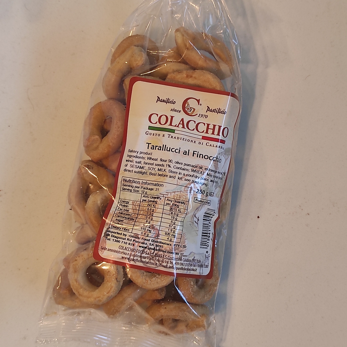 Tarallucci Al Finocchio from Colacchio - Vegan Product Reviews ...