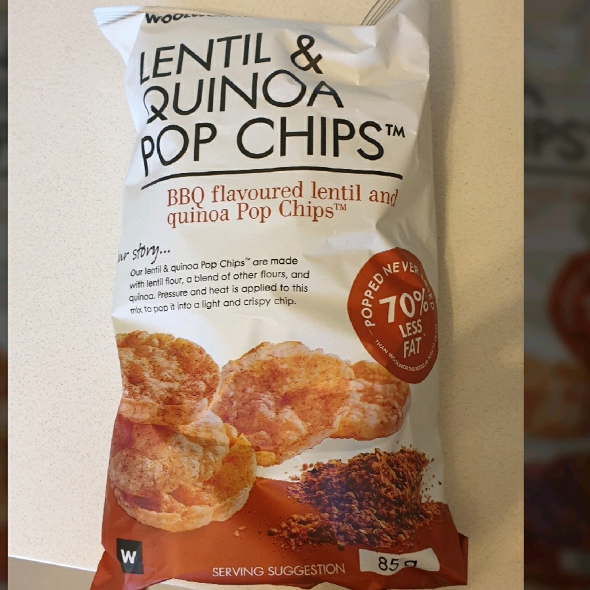 Lentil & Quinoa Pop Chips BBQ Flavoured from Woolworths Food - Vegan ...