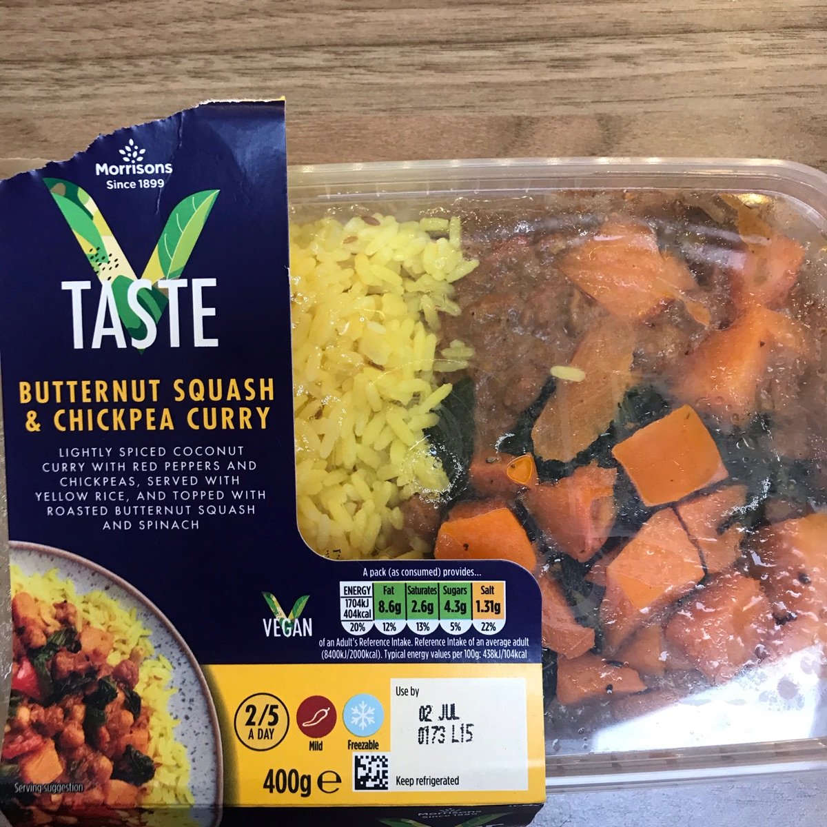 Morrisons V Taste Butternut Squash and Chickpea Curry Reviews | abillion