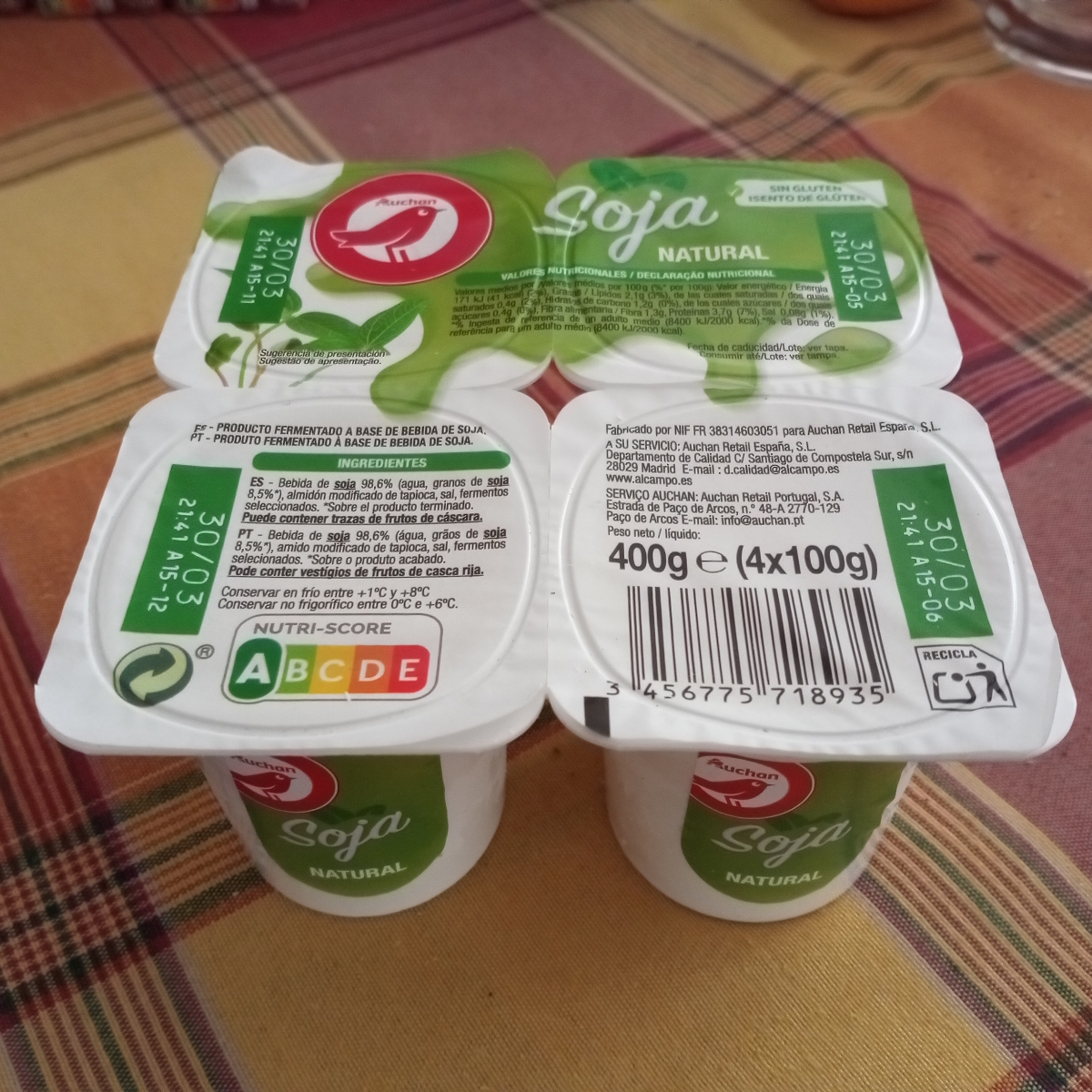 Yogur de Soja Natural from Auchan - Vegan Product Reviews & Ratings ...