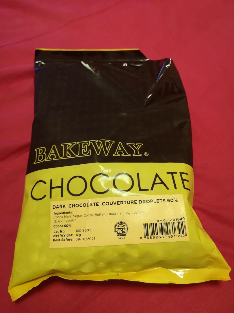 Dark Chocolate Couverture Droplets 60% from Bakeway - Vegan Product ...