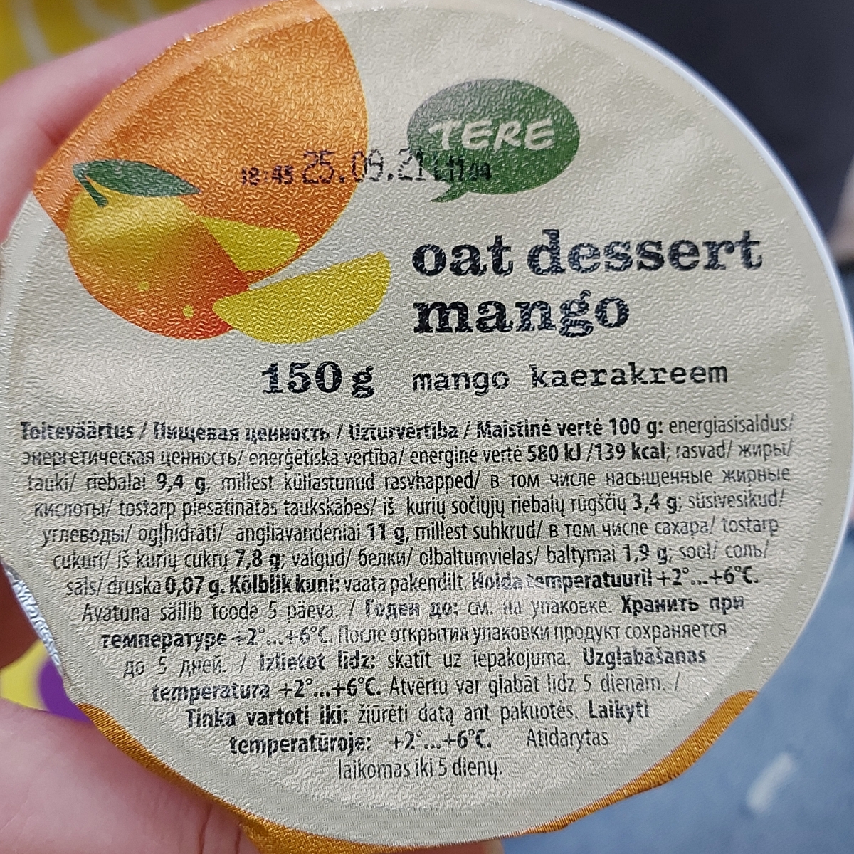 Oat dessert mango from Tere - Vegan Product Reviews & Ratings | abillion