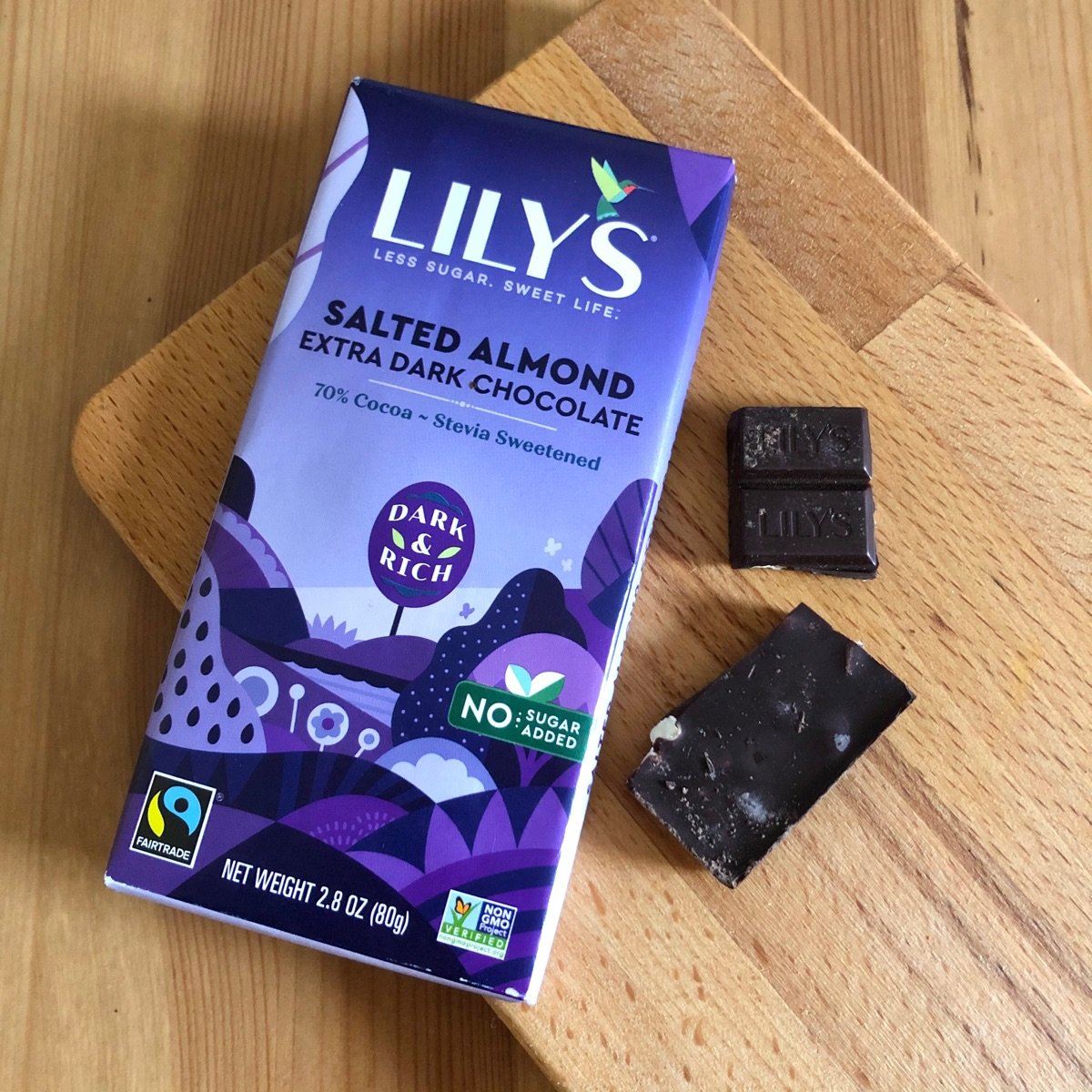Salted Almond Extra Dark Chocolate from Lily's - Vegan Product Reviews ...