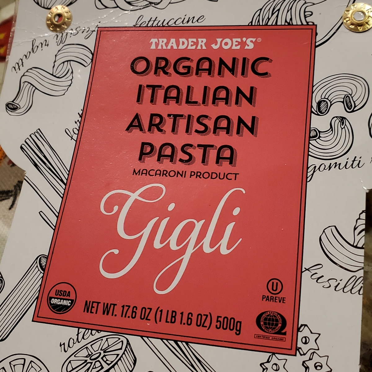 organic pasta gigili from Trader Joe's - Vegan Product Reviews ...