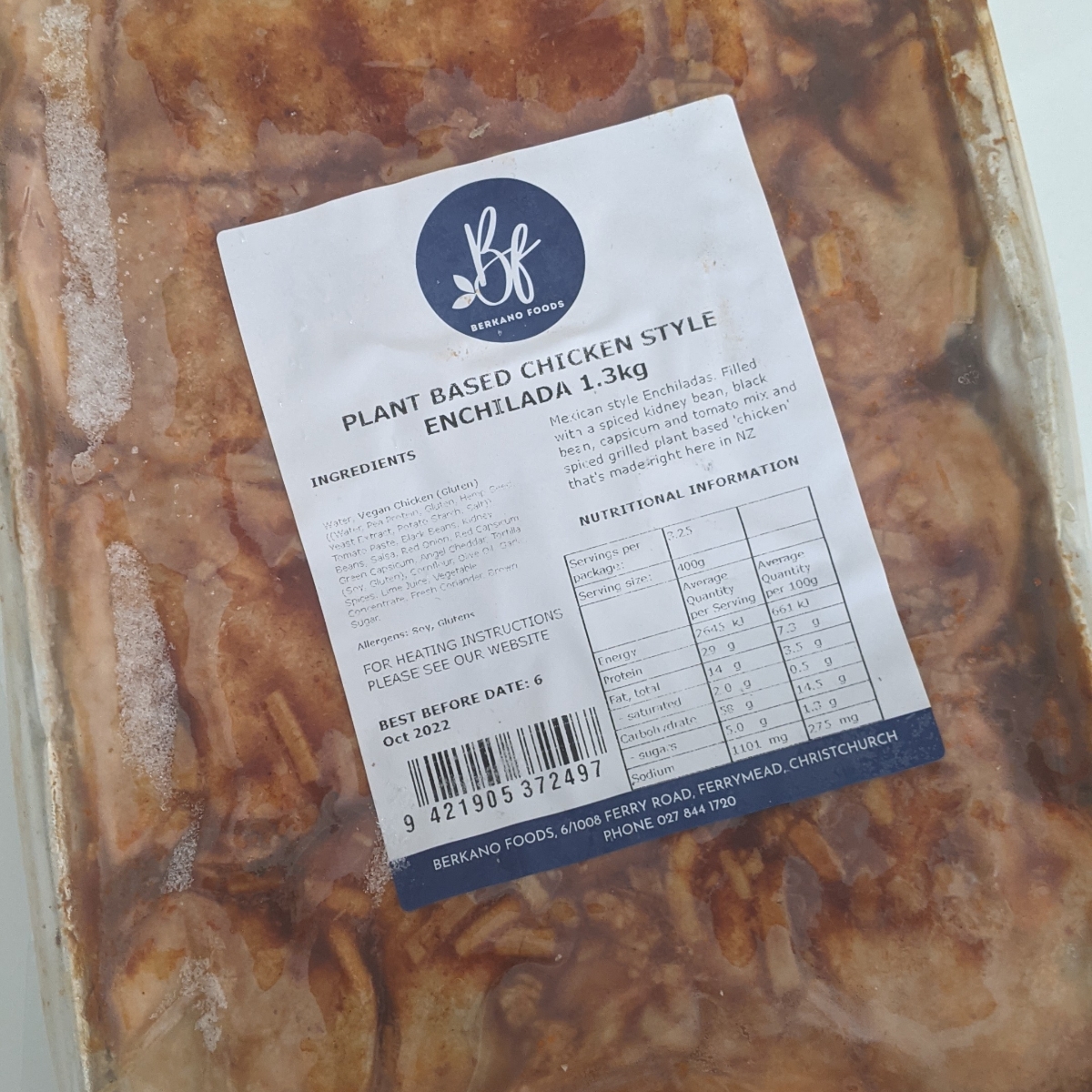 Plant Based Chicken Style Enchilada from Berkano Foods - Vegan Product ...