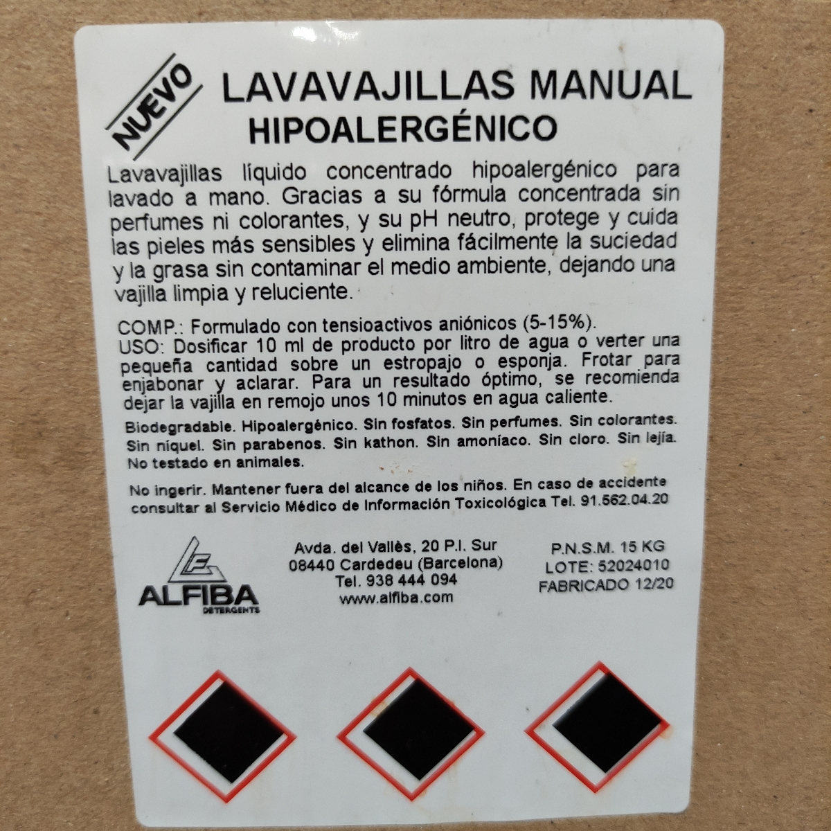 Lavavajillas hipoalergénico a granel from Alfiba - Vegan Product ...
