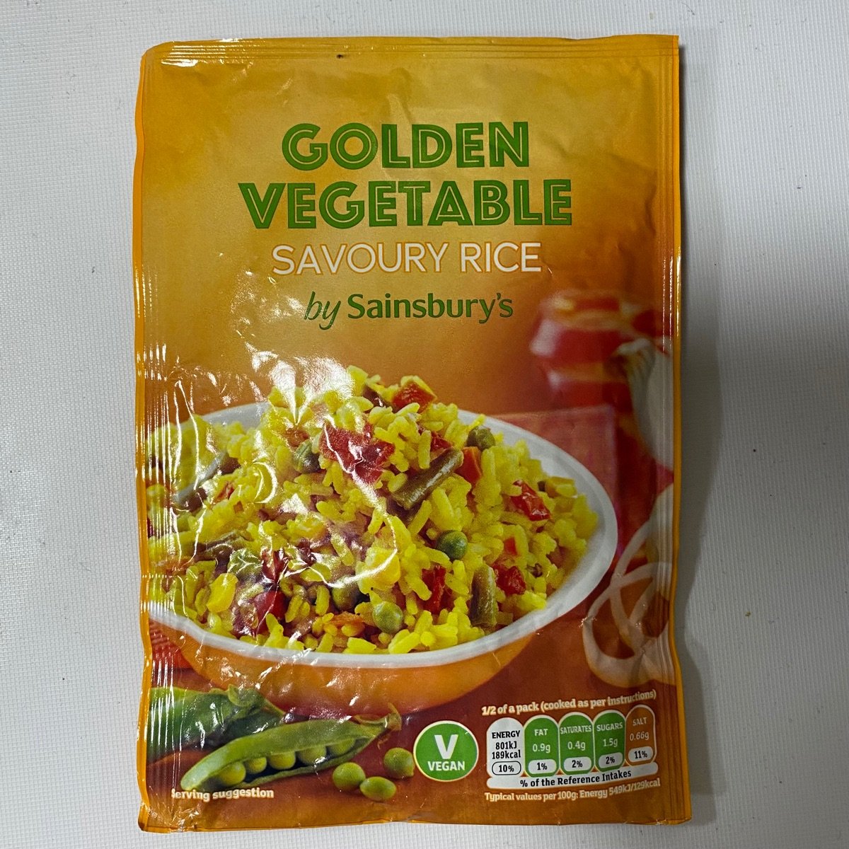 Golden Vegetable Savoury Rice from Sainsbury's - Vegan Product Reviews & Ratings | abillion